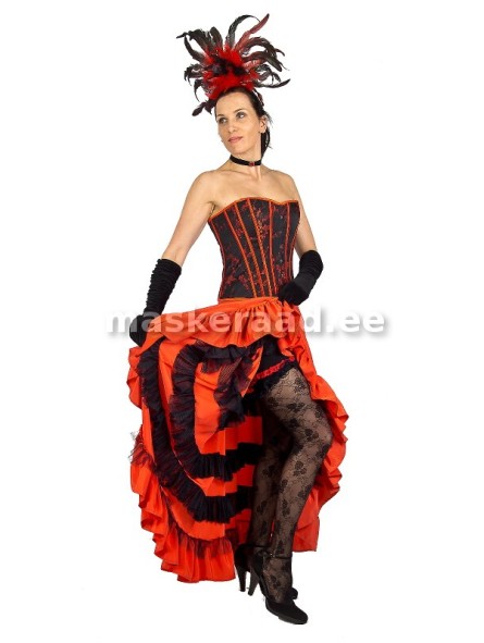 Burlesque Dancer with Red & Black Corset | Maskeraad